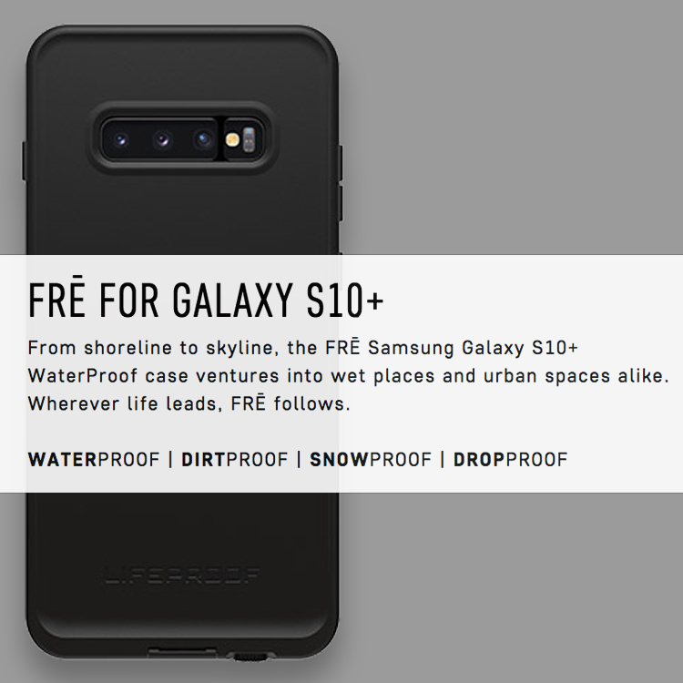 LifeProof Fre Waterproof Case for Samsung Galaxy S10+ (Black)